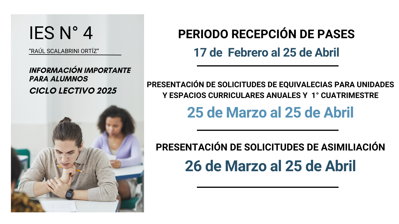 Secretaria Académica – INSTITUTO DE EDUCACIÓN SUPERIOR N° 4 – RAÚL S ...